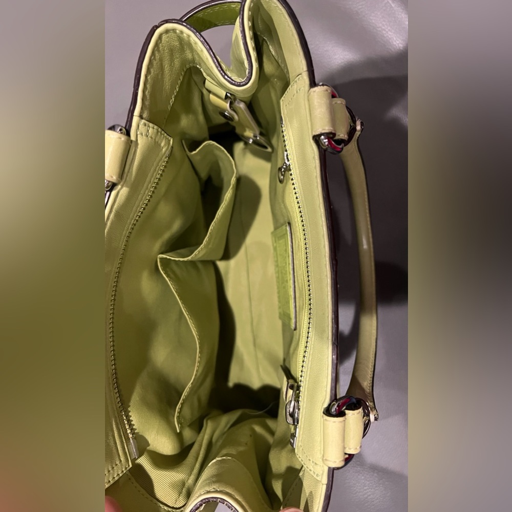 Rare Coach Hampton Light Green Leather Purse Satchel … - Gem